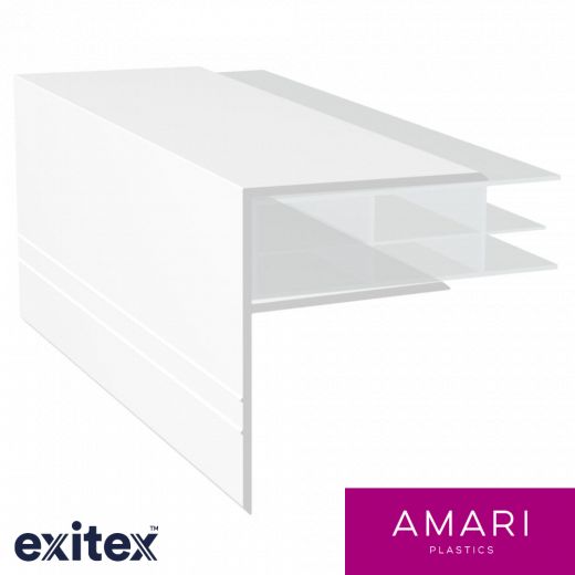 Capex 25mm F Section Aluminium 3000mm White RAL9010 | Amari Plastics