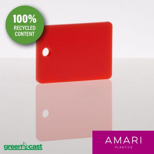 Green Cast Acrylic Red 72033 Gloss 3050x2030x5mm 2PE Sheet | Amari Plastics