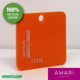Green Cast Acrylic Orange 72316 3050x2030x3mm 2PE | Amari Plastics